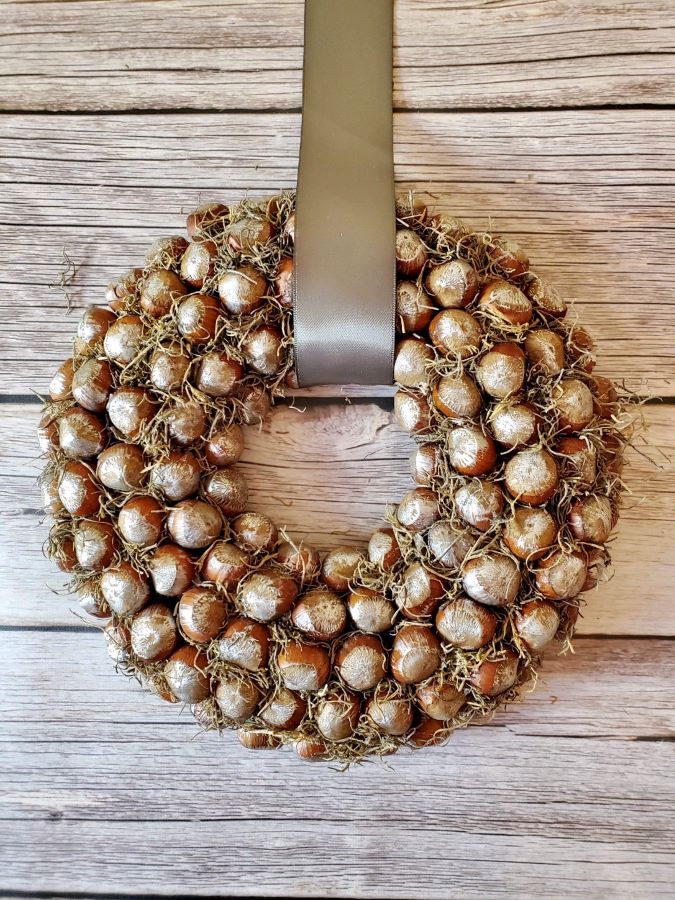 Fall Nut Wreath Tutorial Printable How-To - Cloches & Lavender