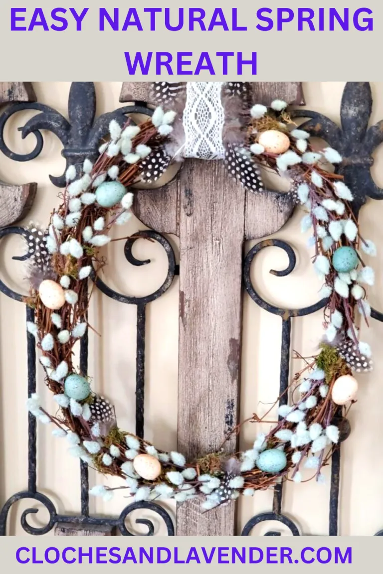 Easy Natural Spring Wreath - Cloches & Lavender