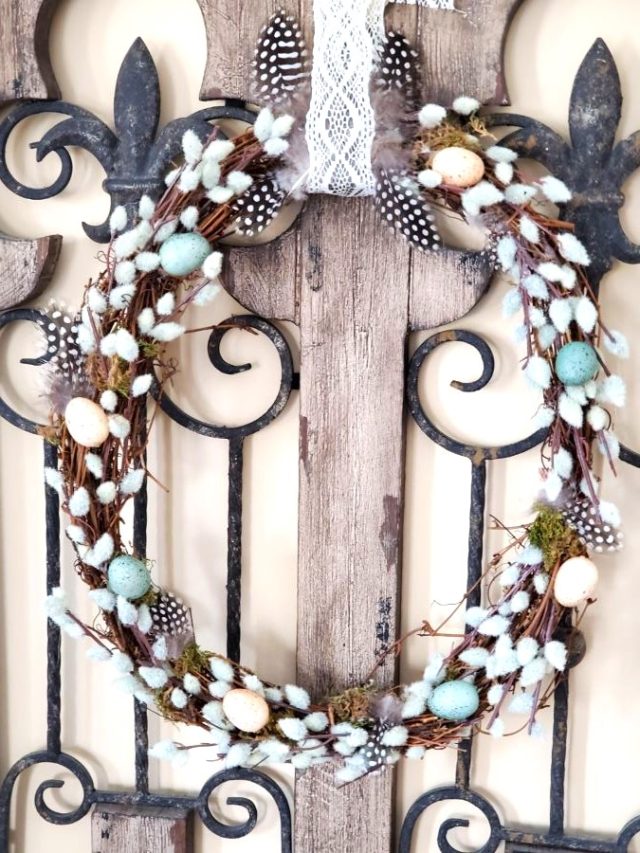 Easy Natural Spring Wreath - Cloches & Lavender